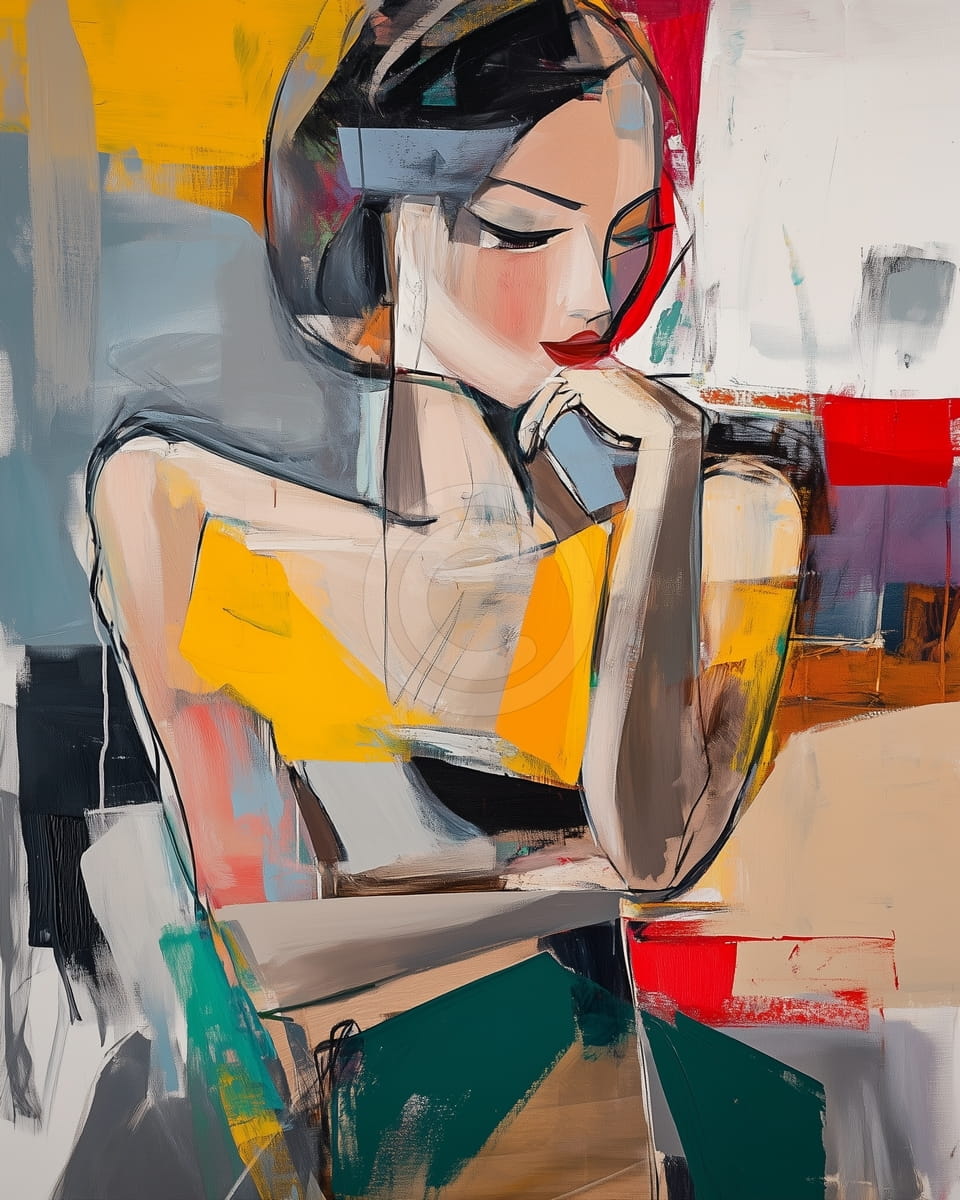 Cuadro Colorido retrato abstracto en Lienzo - Pintura en Venta en ...